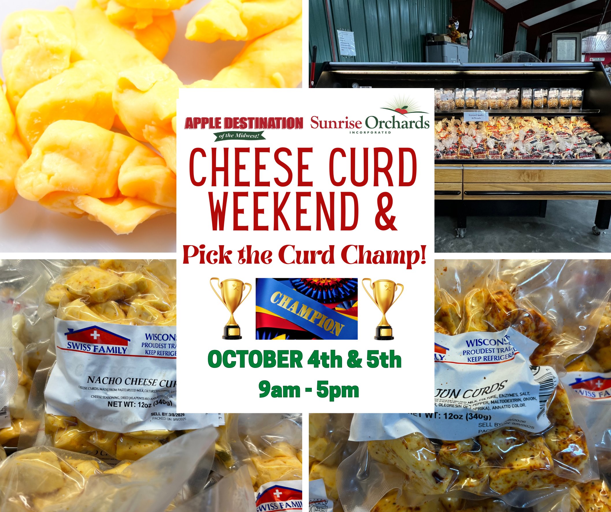 Cheese Curd Weekend + Pick The Curd Champ! Oct 4-5 at Sunrise Orchards ...